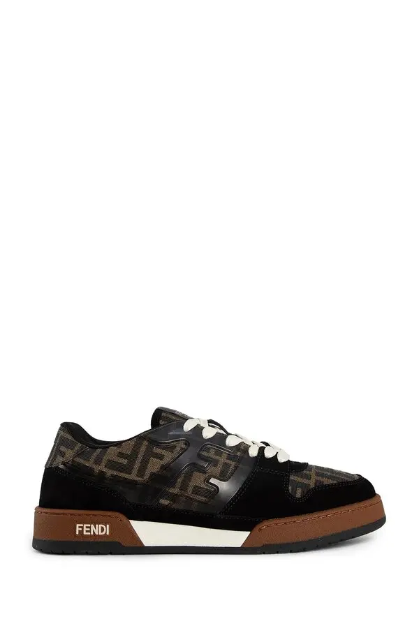 Fendi Match Low-top Sneakers With Ff Jacquard - Black