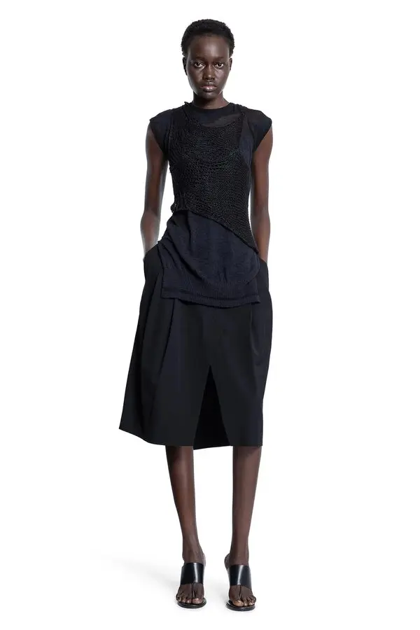 HALOS Asymmetrical Crochet Knit Sleeveless Top