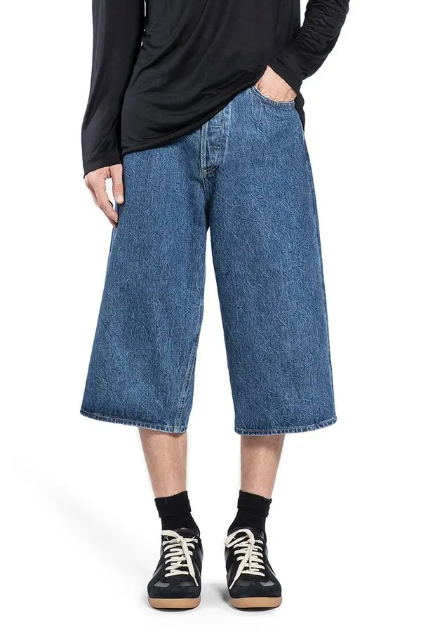 AGOLDE Beesley Wide Leg Denim Shorts - Blue