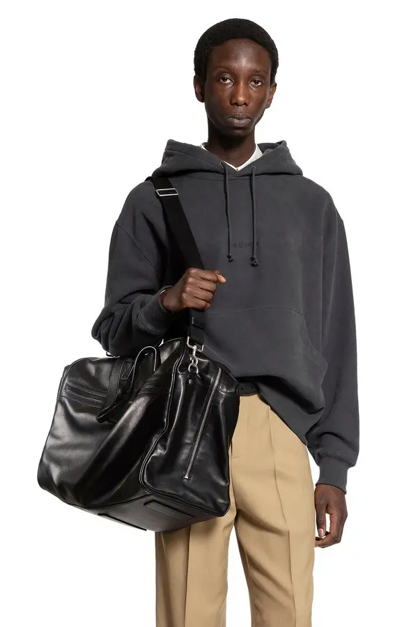 Saint Laurent Cassandre Embroidered Cotton Hoodie - Grey