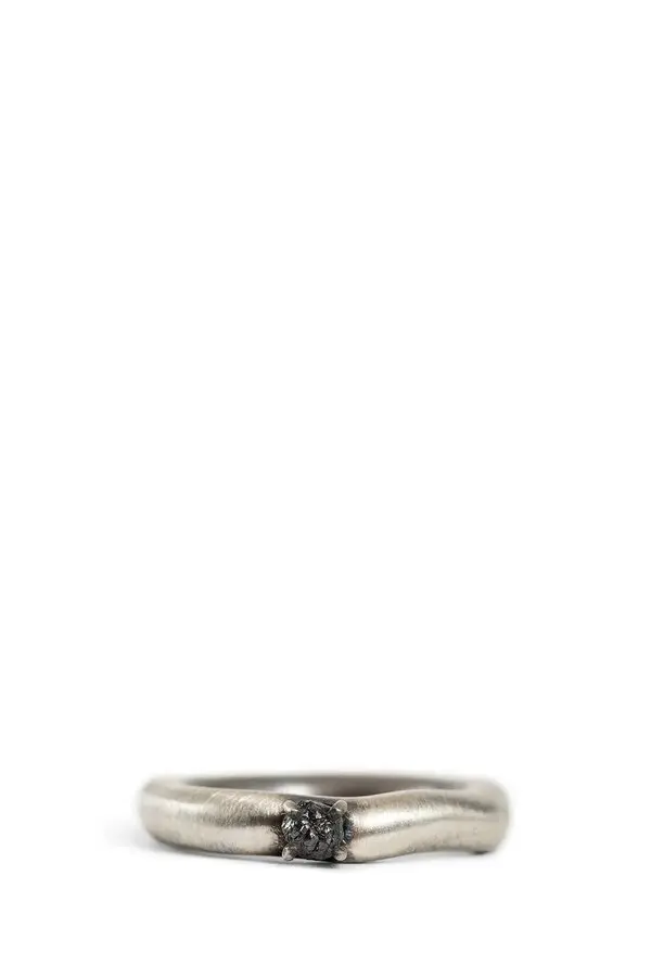 KUNDO K-56 Eta Raw Uncut Diamond Ring - Silver