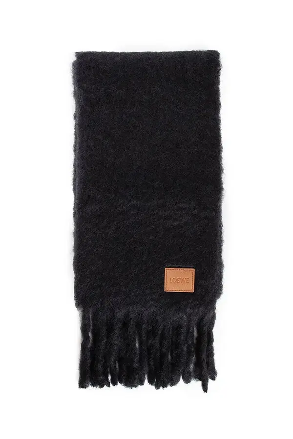 Loewe Scarf In Mohair And Wool - Black