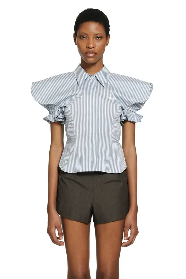 VIVIENNE WESTWOOD Gexy Top With Puff Sleeves And Embroidered Logo