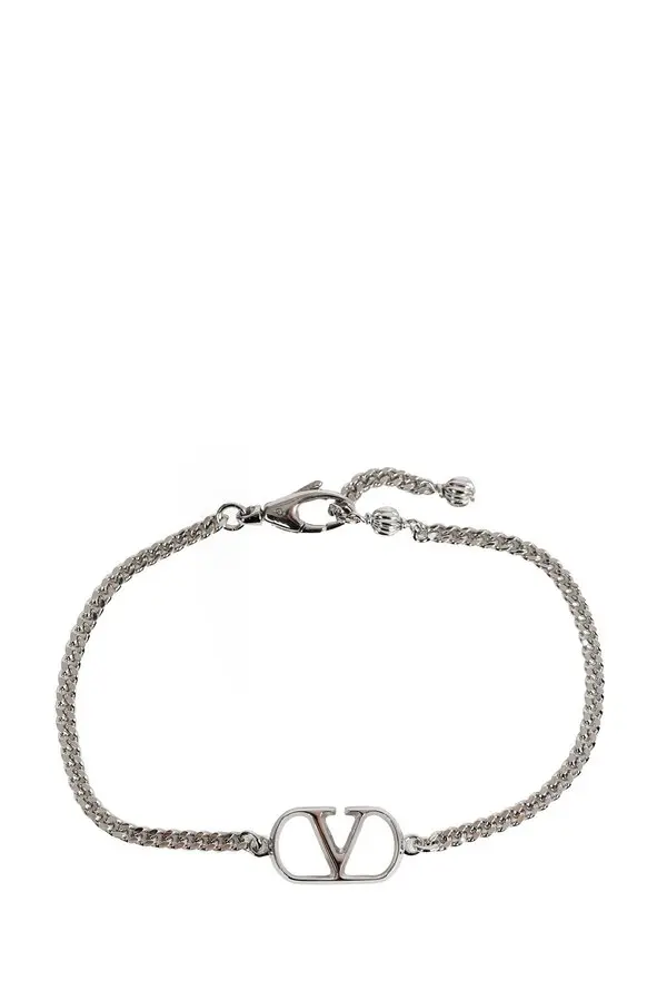 Valentino Garavani Vlogo Chain Bracelet In Tone Metal - Silver
