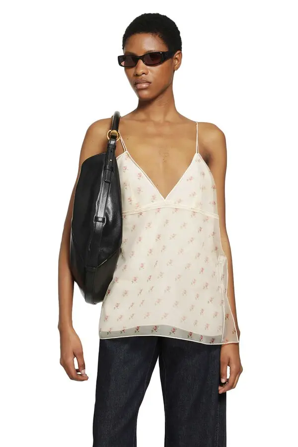 Khaite Timy Printed Silk Organza Camisole