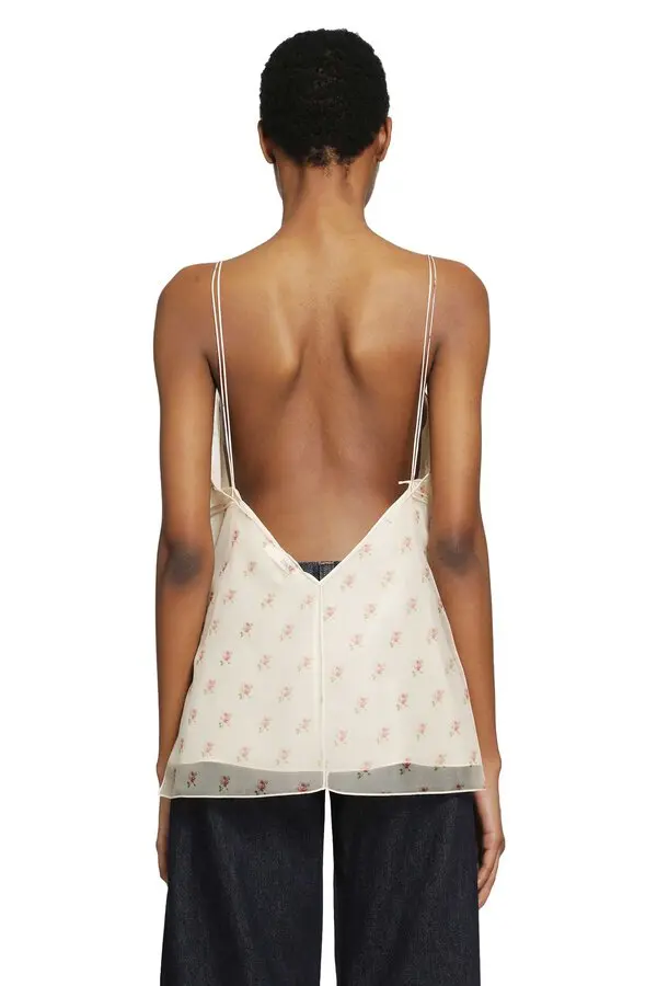 Khaite Timy Printed Silk Organza Camisole