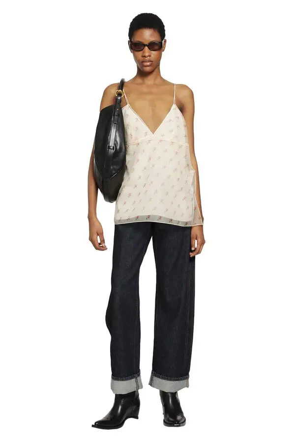 Khaite Timy Printed Silk Organza Camisole