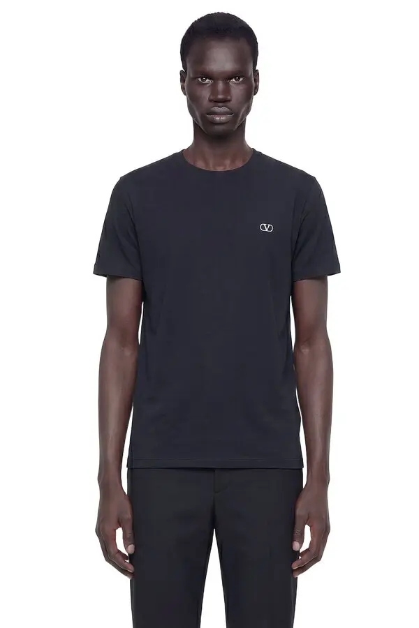 Valentino Garavani Vlogo Cotton T-shirt - Black