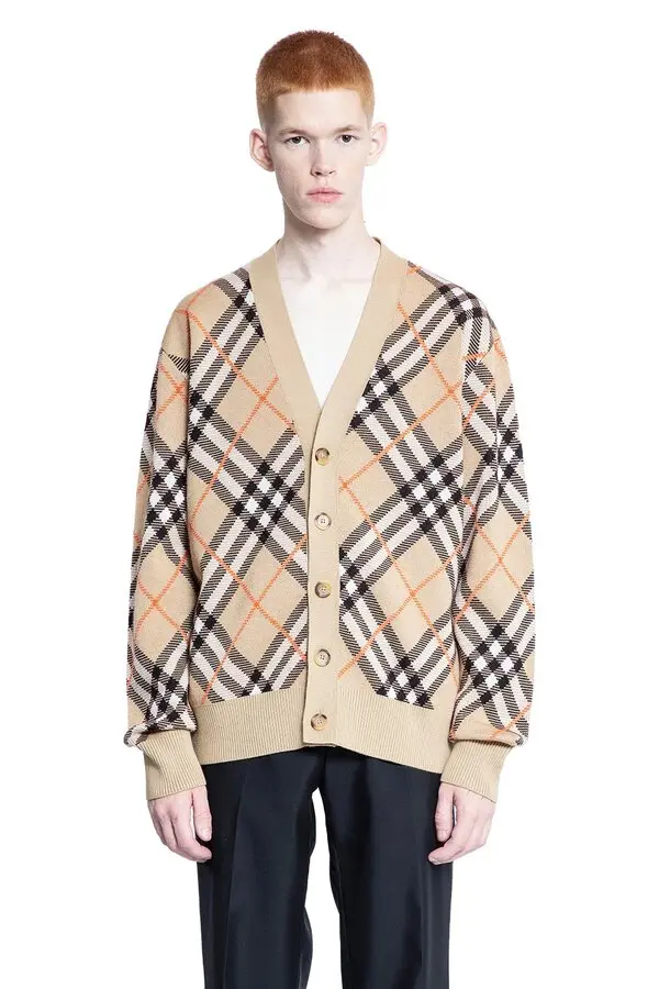 Burberry Checked V-neck Cardigan
