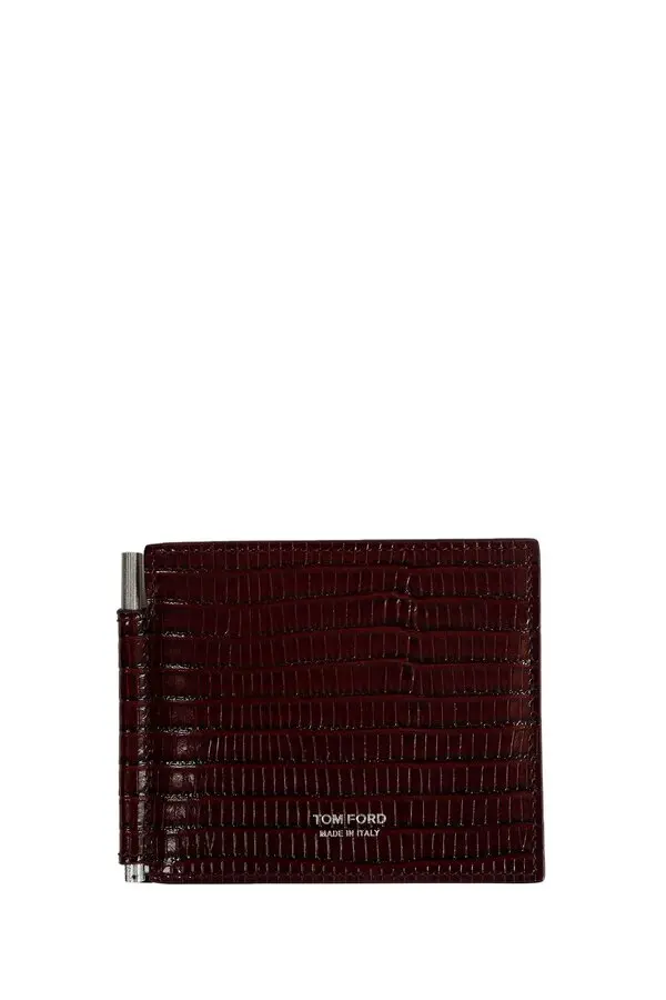 TOM FORD Printed Tejus Money Clip Wallet - Red