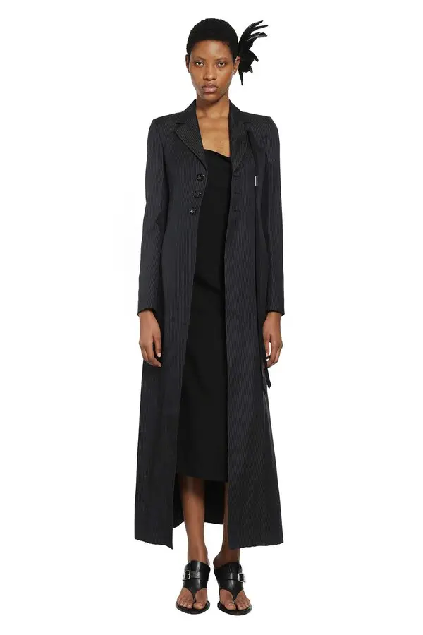 ANN DEMEULEMEESTER X-long Fitted Coat - Blue