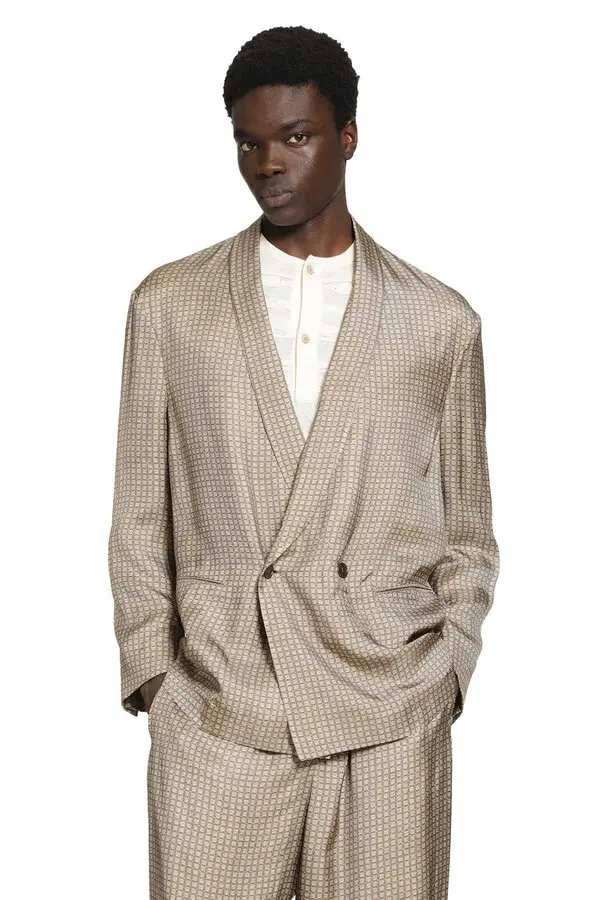 Giorgio Armani Double-breasted Blazer In Viscose Check