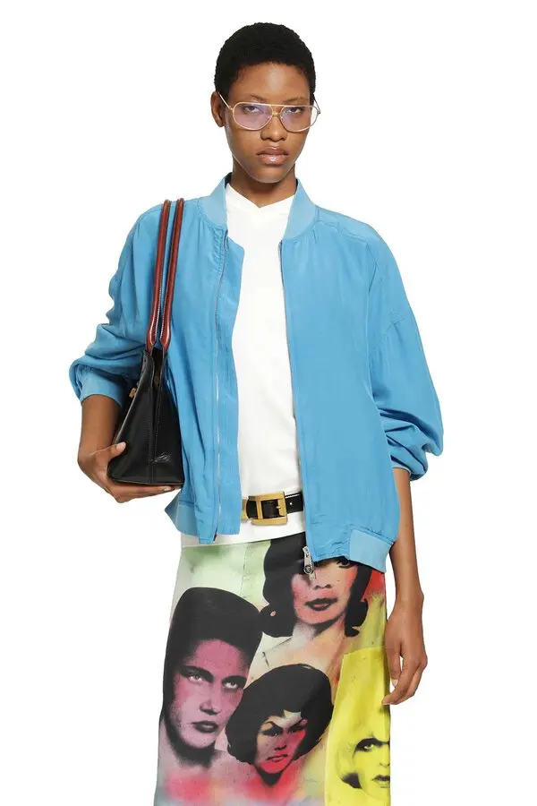 Versace Overdyed Silk Poplin Bomber Jacket