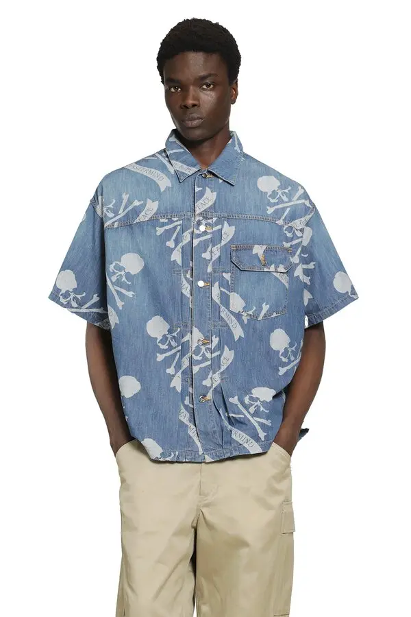 MASTERMIND WORLD Aloha Ss Denim Shirt