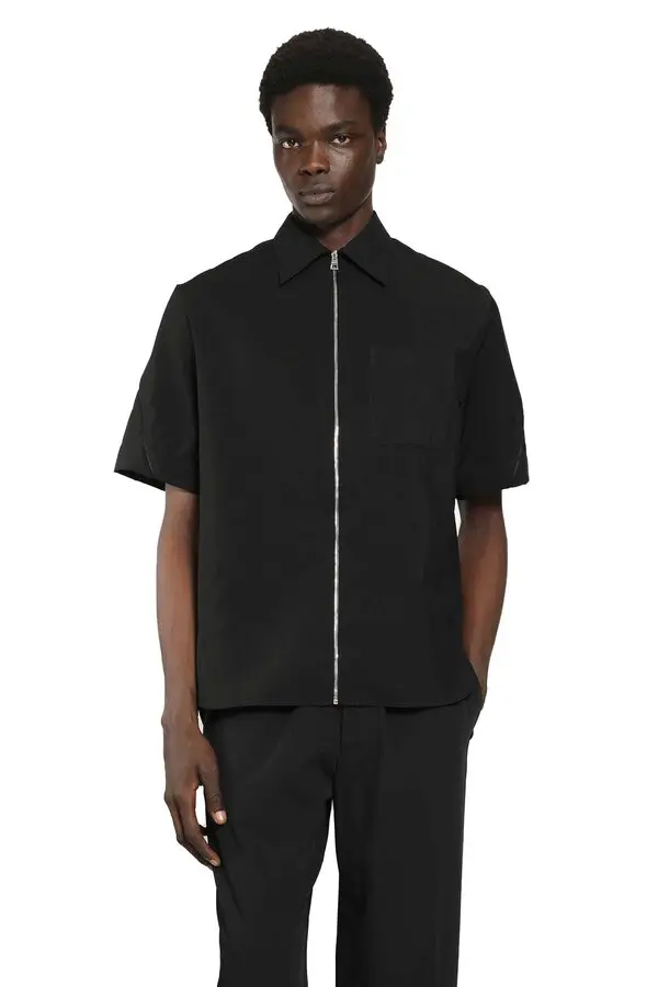 Givenchy Couture Seam Zip-up Shirt - Black