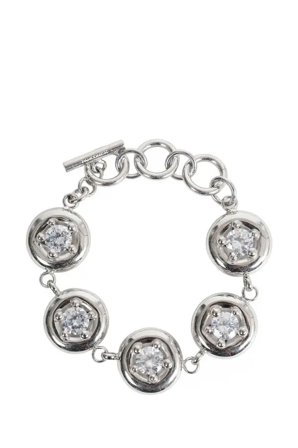 PANCONESI Tone Crystal Chain Bracelet - Silver