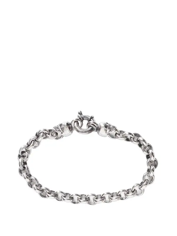 UGO CACCIATORI Jail Chain And Skulls Bracelet - Silver
