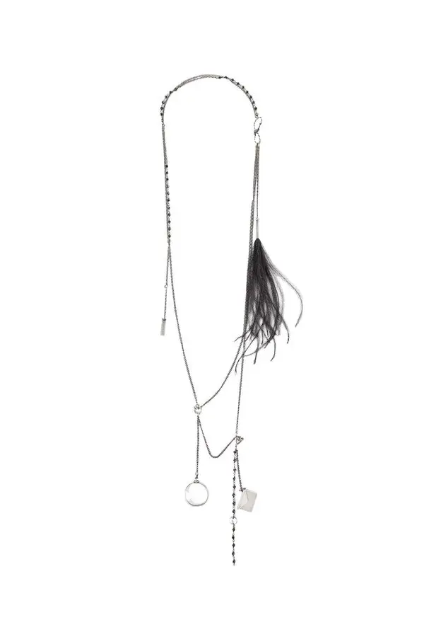 ANN DEMEULEMEESTER Afsar Beaded Necklace With Feathers - Silver