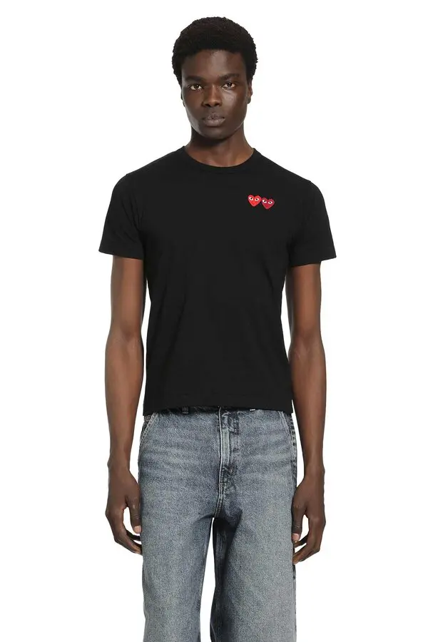 Play Comme Des Garcon Double Heart Cotton T-shirt