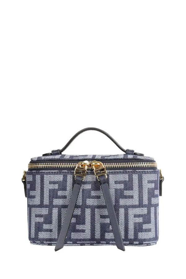 Fendi Ff Denim Jacquard Vanity Bag