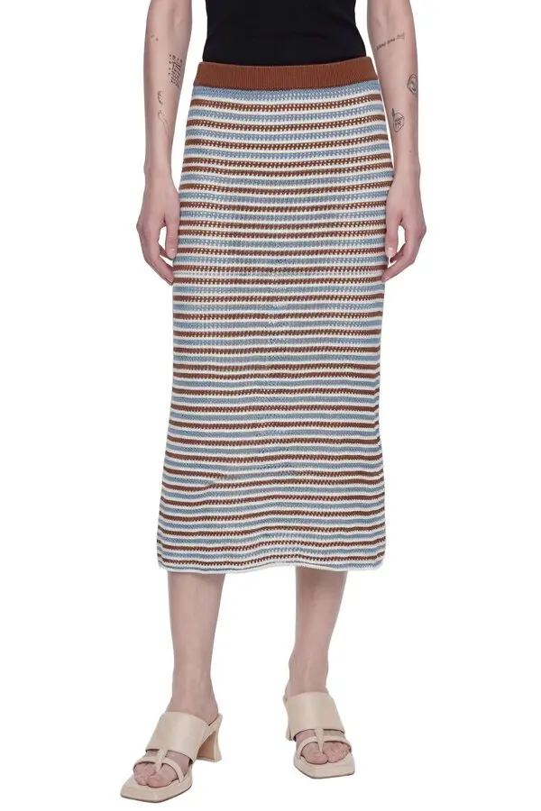 Marni Striped Cotton Crochet Skirt