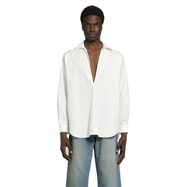 SSSTEIN Suvin Cotton Oversized Skipper Shirt - Off-white