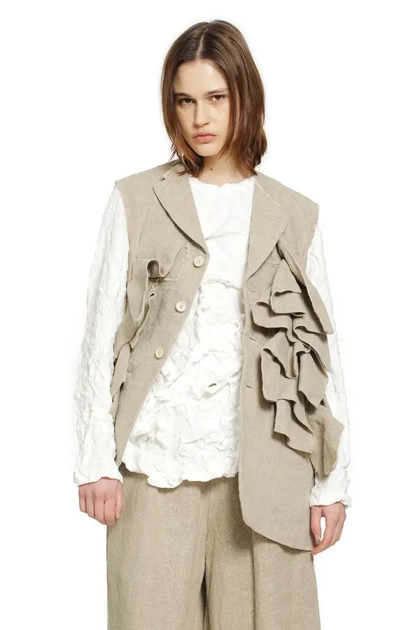 Comme Des Garçons Ruffled Linen Vest