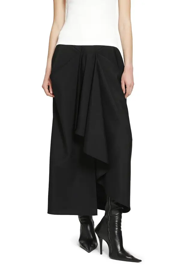 Givenchy Draped Wool-mohair Skirt - Black