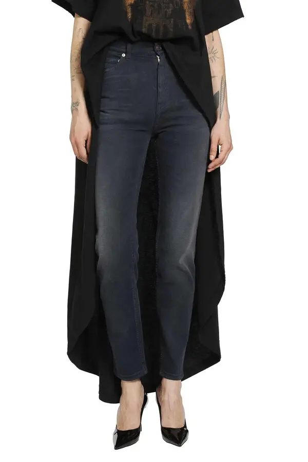 Balenciaga High-waisted Skinny Jeans With Distressed Wash