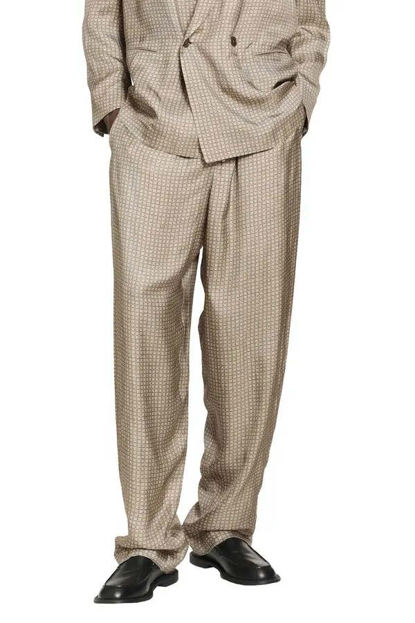 Giorgio Armani Viscose Check Jacquard Trousers