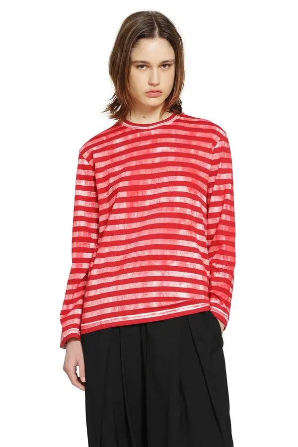 Comme Des Garçons Striped Cotton Jersey Long Sleeve T-shirt