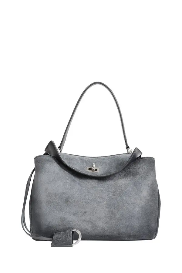 Balenciaga Rodeo Suede Top Handle Bag - Grey
