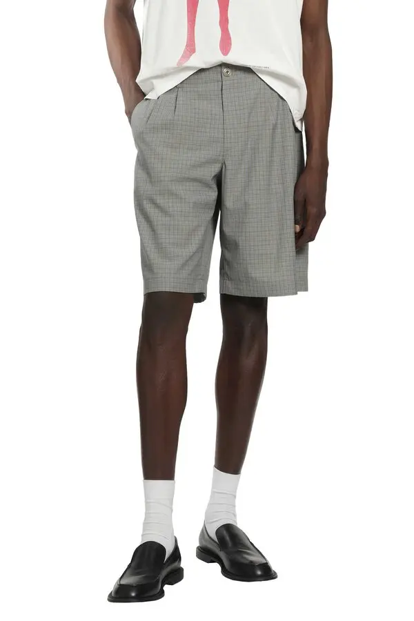 Our Legacy Frosted Moss Checked Tailored Bermuda Shorts