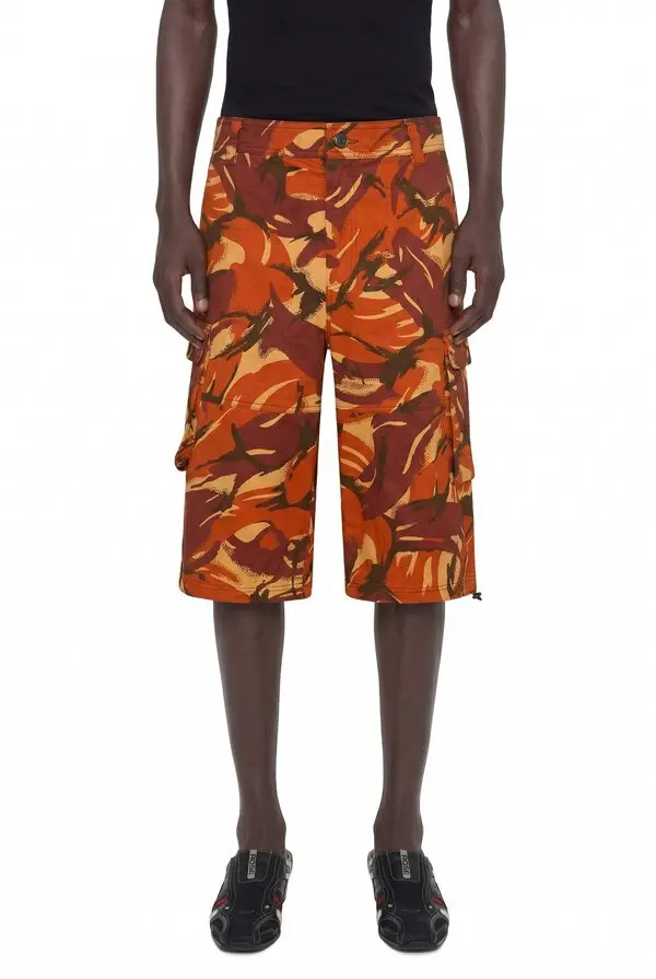 Martine Rose Camouflage Cargo Shorts - Orange