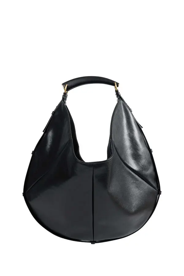 Saint Laurent Large Leather Mombasa Hobo - Black