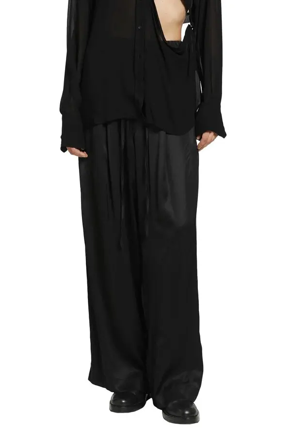ANDREA YA AQOV Satin Drawstring Pants