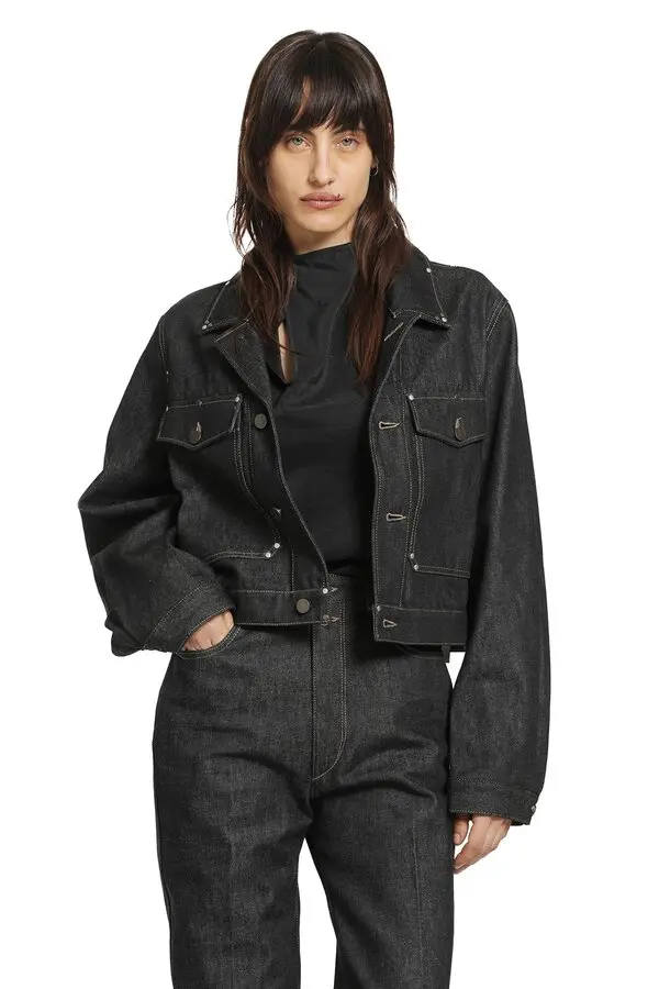 LEMAIRE Denim Studded Jacket - Blue