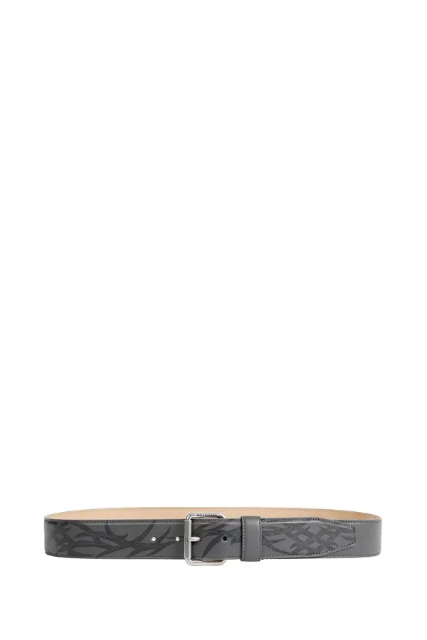 Balenciaga Prong Leather Belt - Black