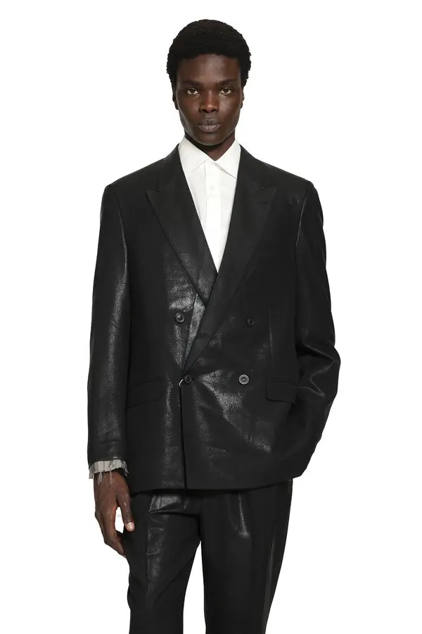 MAISON MARGIELA Foiled Wool Double-breasted Blazer