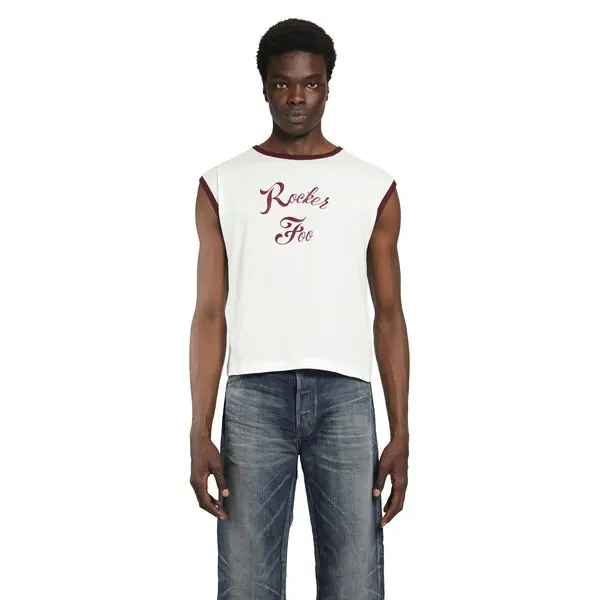 SECOND / LAYER Rocker Foo Ringer Tank Top - White
