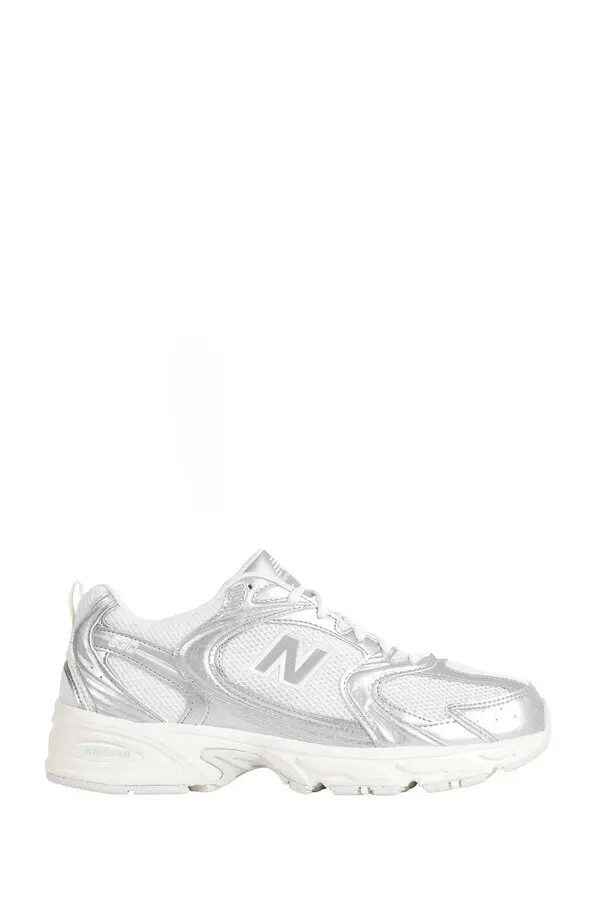 NEW BALANCE 530 Metallic Lace Up Sneakers - Silver
