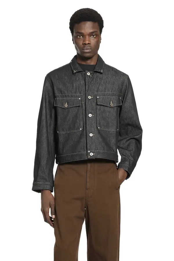 LEMAIRE Studded Trucker Denim Jacket - Grey