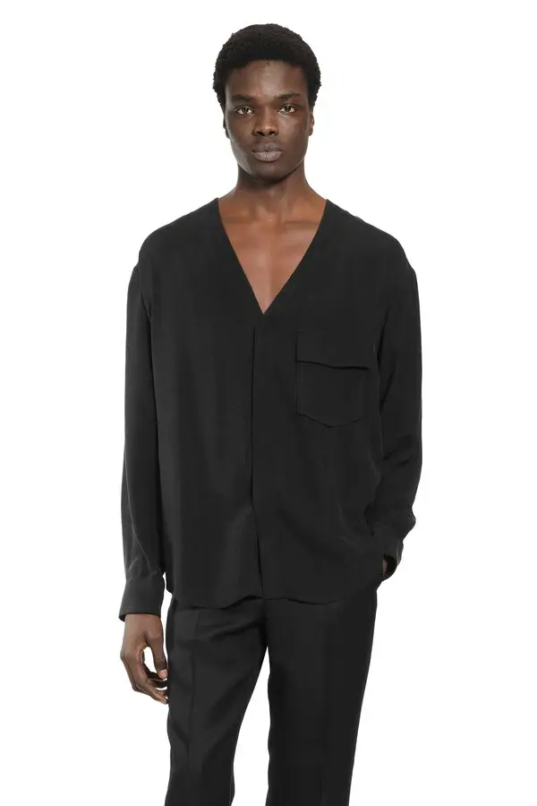 Giorgio Armani V-neck Shirt In Viscose