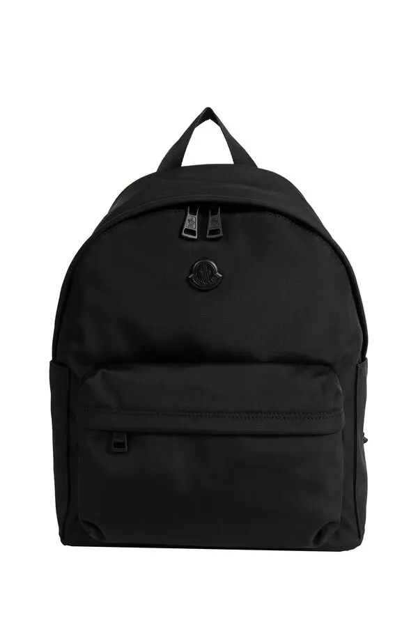 Moncler Backpack With Metal Logo - Black