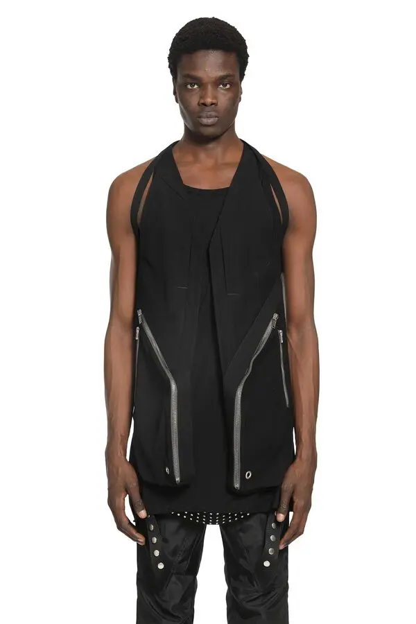 Rick Owens Temple Vest Long - Black