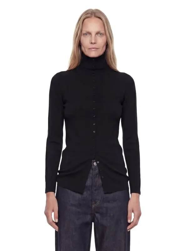 TOTEME Fitted Polo Cardigan - Black