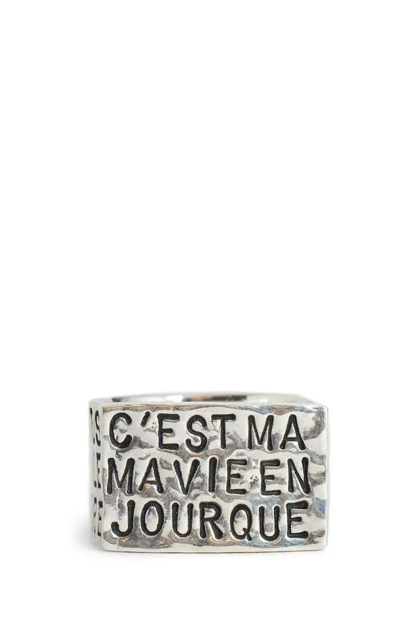 SERGE THORAVAL Ma Vie" Engraved Sterling Ring - Silver