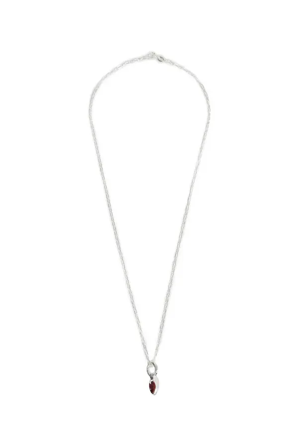 SIMUERO Gold-plated Recycled Sterling Garnet Pendant Necklace - Silver