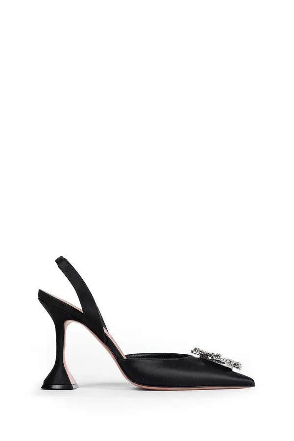 Amina Muaddi Begum Sling 95 Satin Pumps - Black