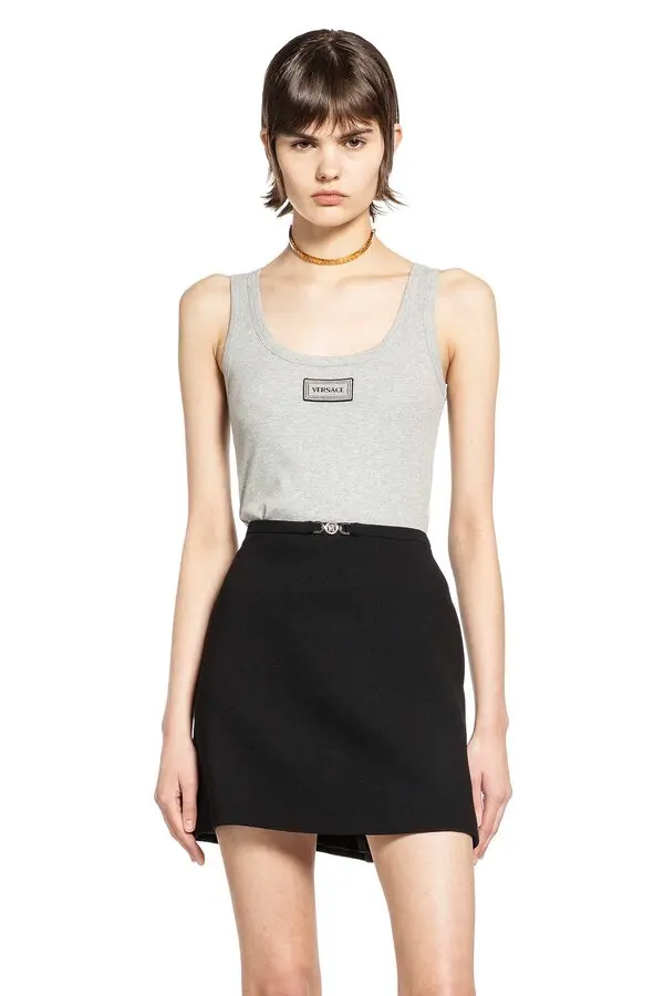 Versace Ribbed Stretch Cotton Tank Top